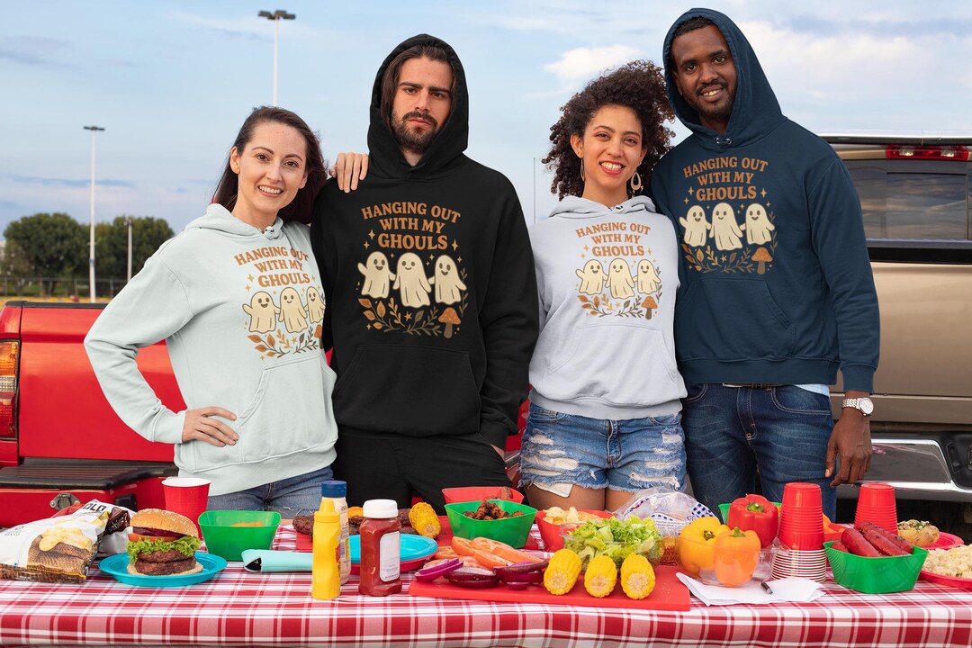 Hanging Out With My Ghouls - Cute Halloween Ghost Squad Design - Etsy