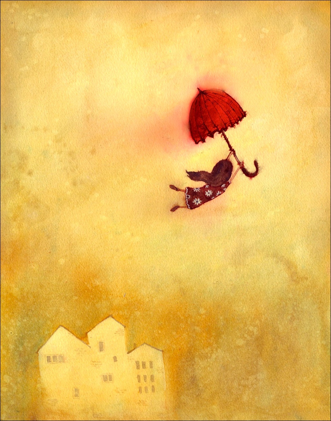 Umbrella Art Print / Umbrella Print / Umbrella Illustration / Umbrella ...