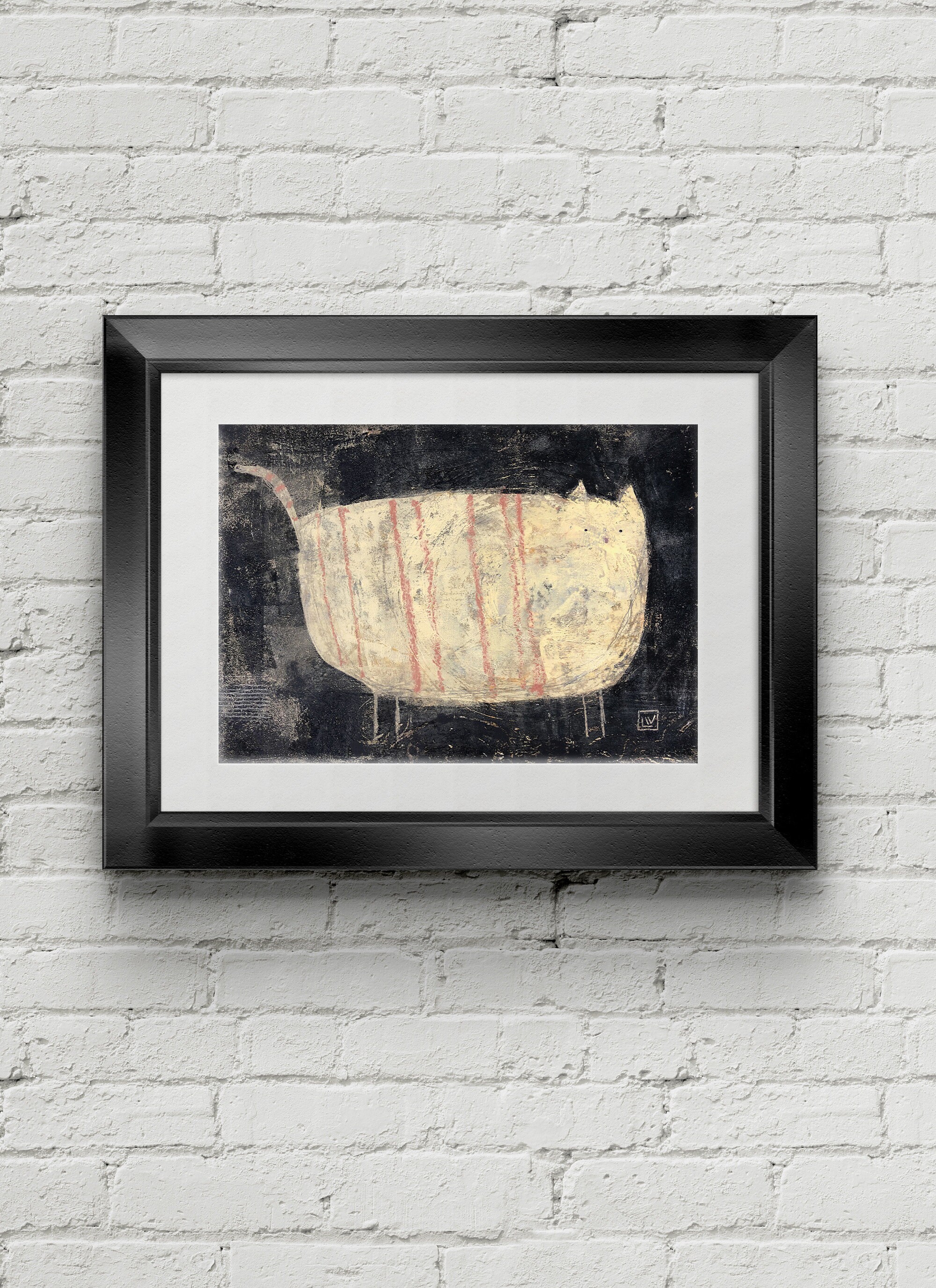 Fat Cat Print Cat Lover Gift Cat Art Cat Wall Art Cat Art Print Cat ...