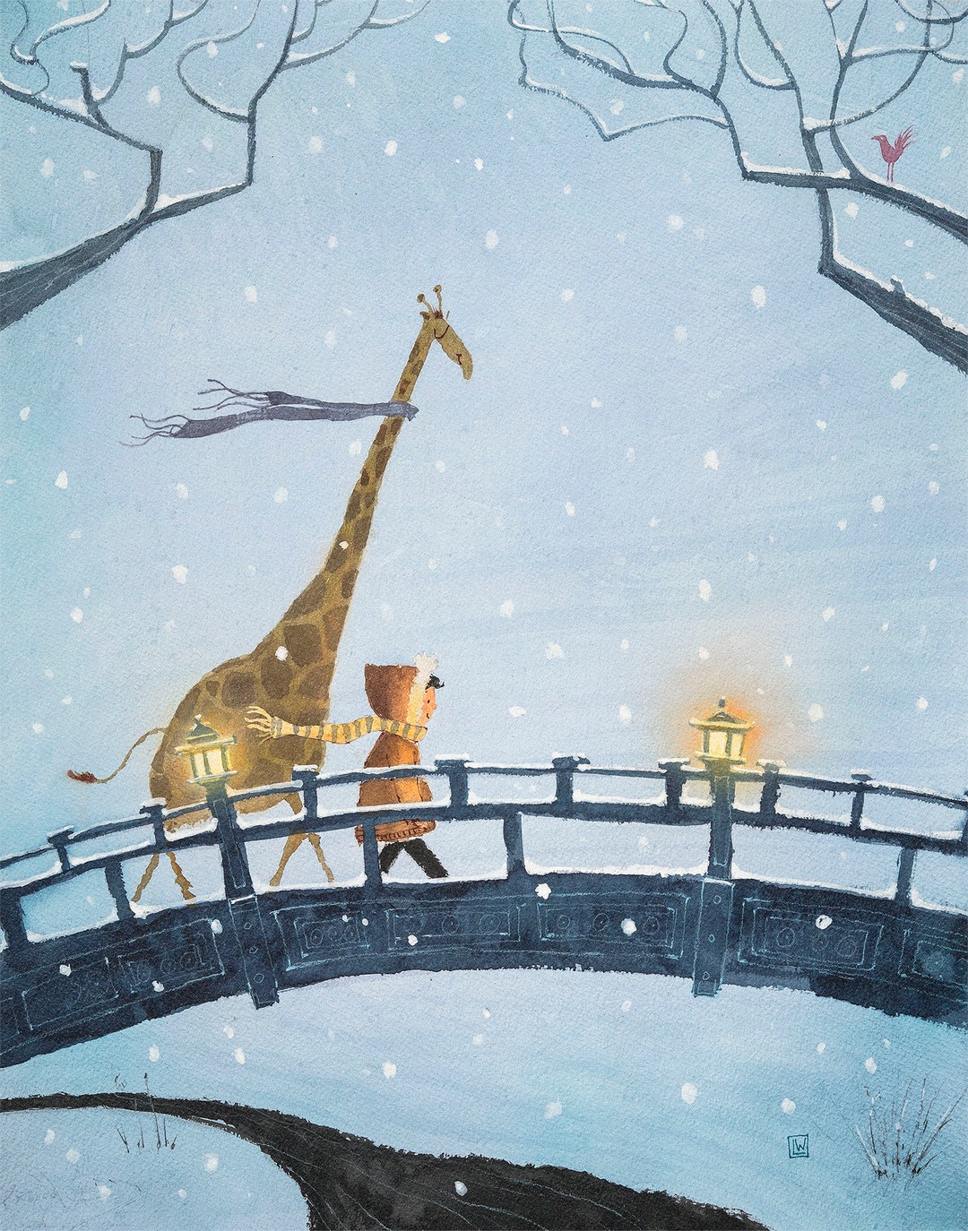 Set of 12 Unique Giraffe Christmas Cards | Whimsical Giraffe Holiday ...