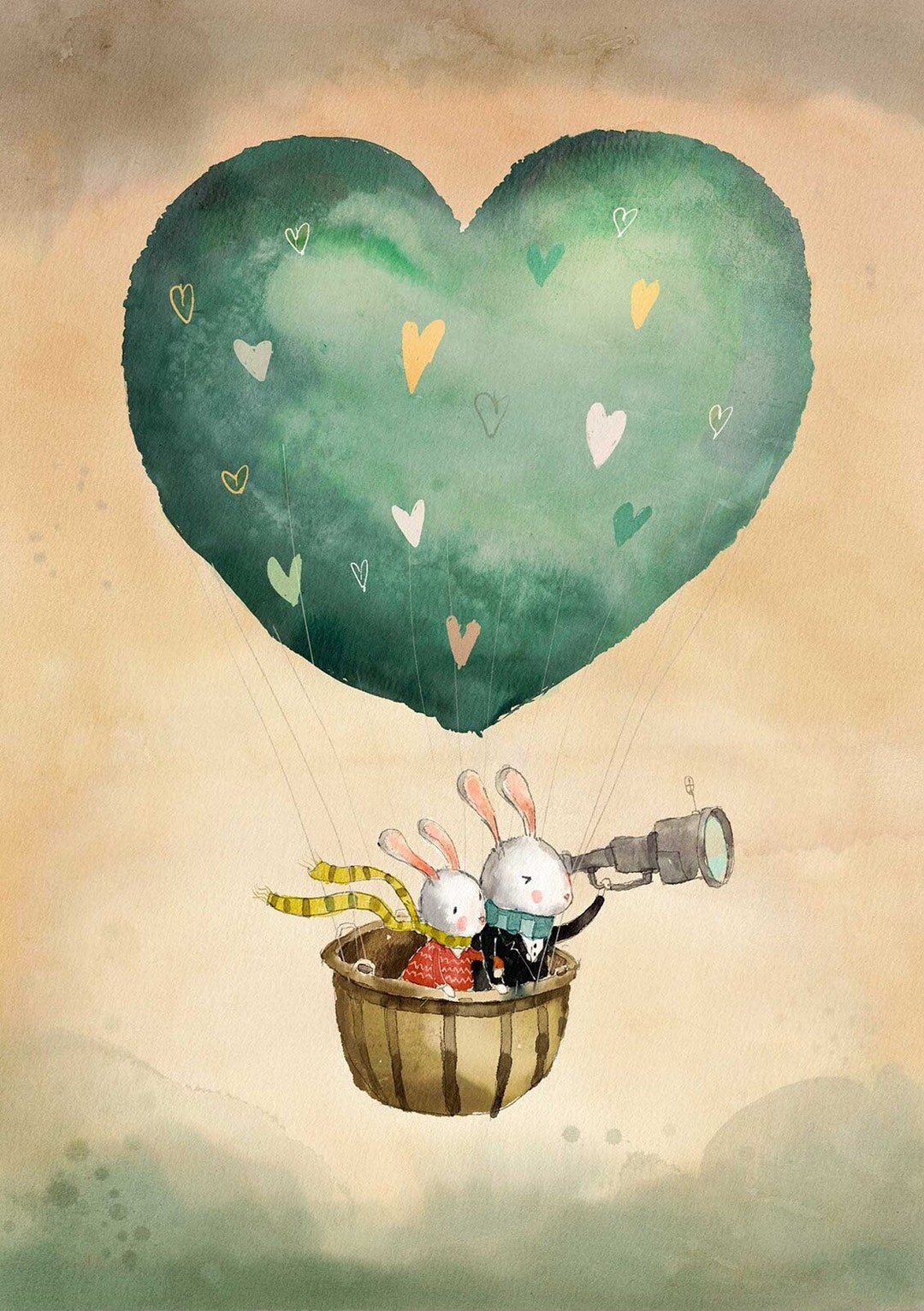 6 Bunny Valentines Cards, Unique Valentines Day Greeting Cards, Bunnies ...