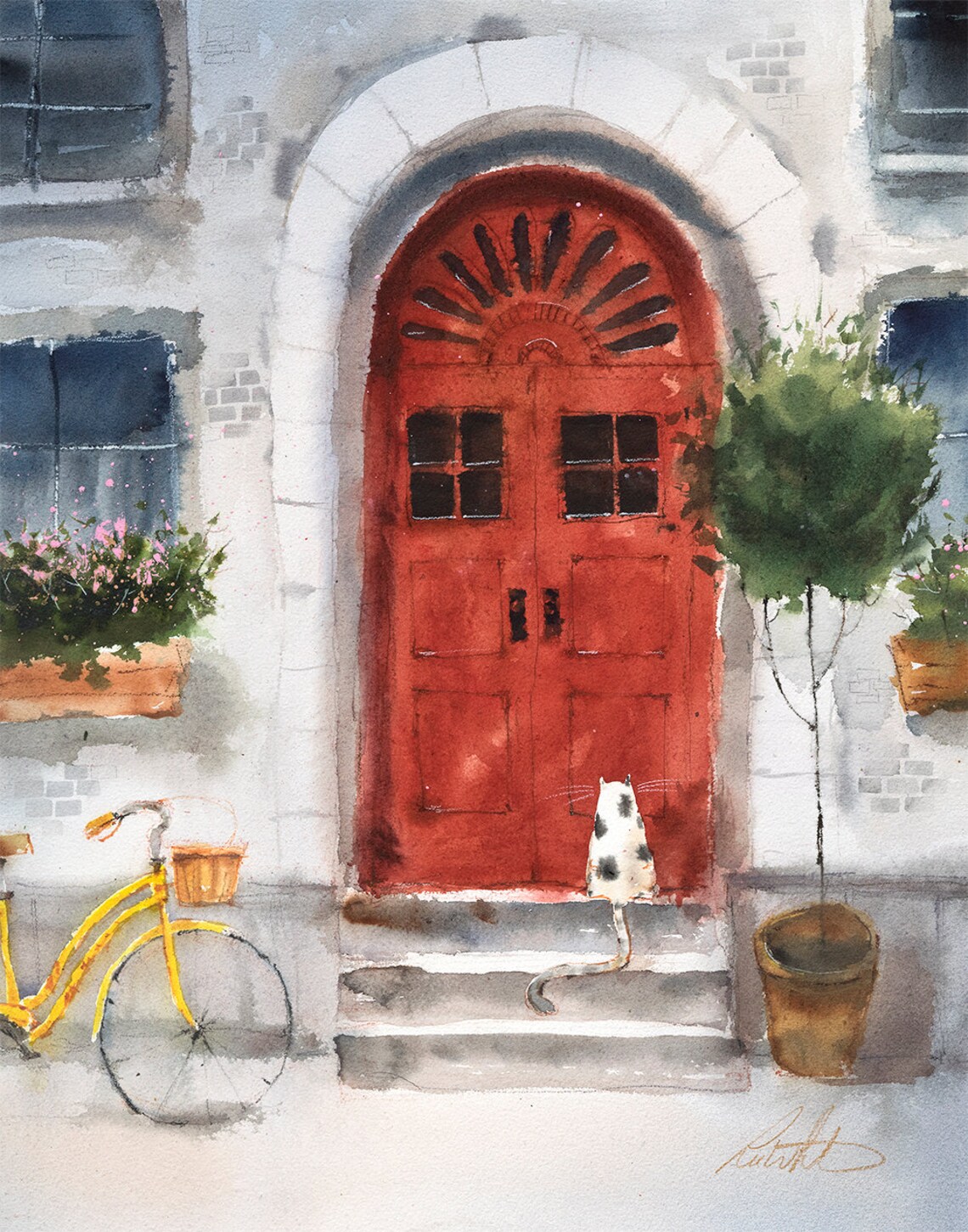 Cat Art Unique Cat Art Cat Art Print Cat Artwork Kitty Cat Watercolor ...