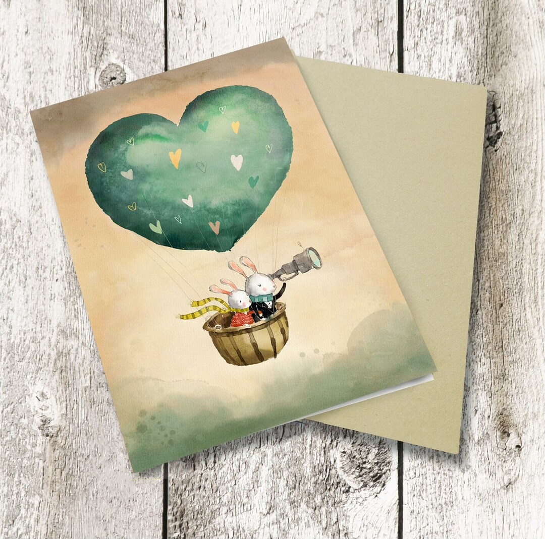 12 Bunny Valentines Cards, Unique Valentines Day Greeting Cards ...