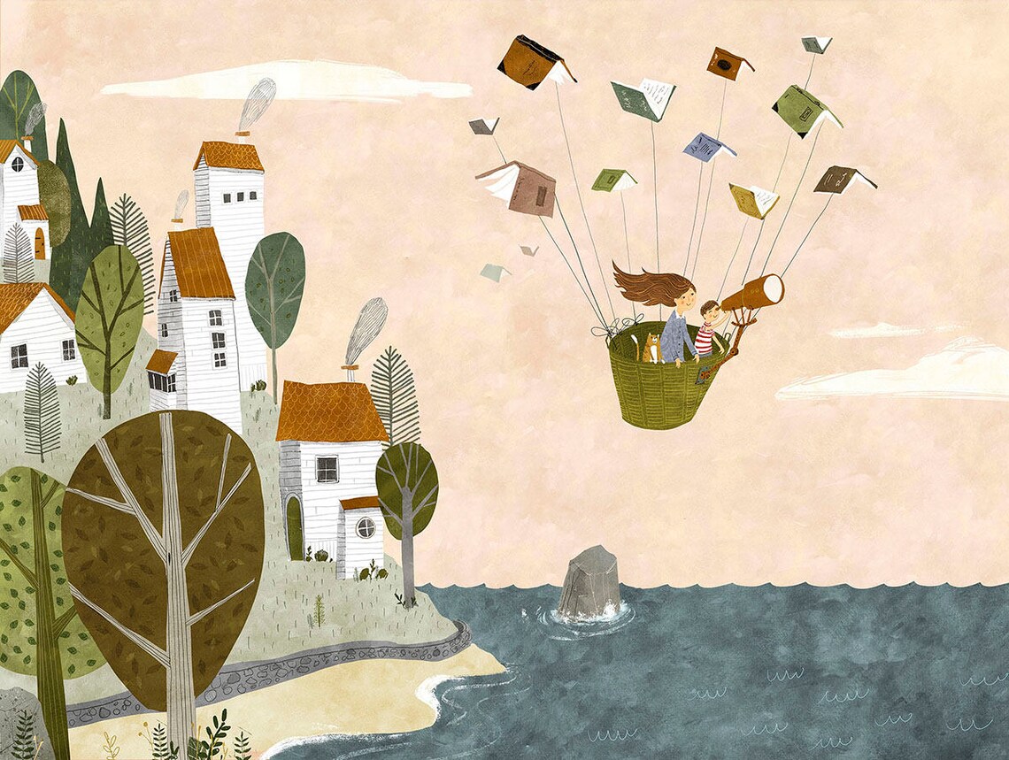 Reading Art Book Art Book Lovers Art Reading Art Print Book Lovers Art ...