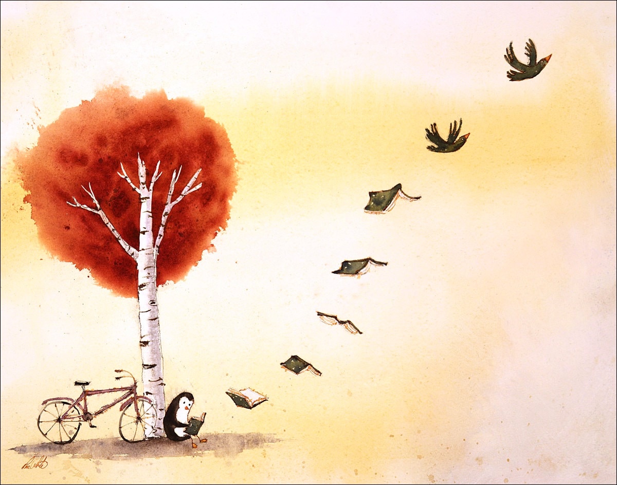 Reading Art Print Reading Art Book Art Print Book Wall Art | Etsy