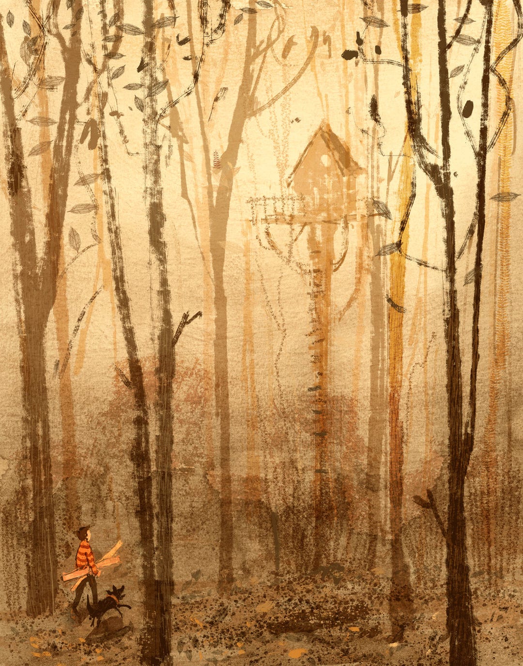 Treehouse Art Treehouse Art Print Treehouse Wall Art Treehouse Artwork ...