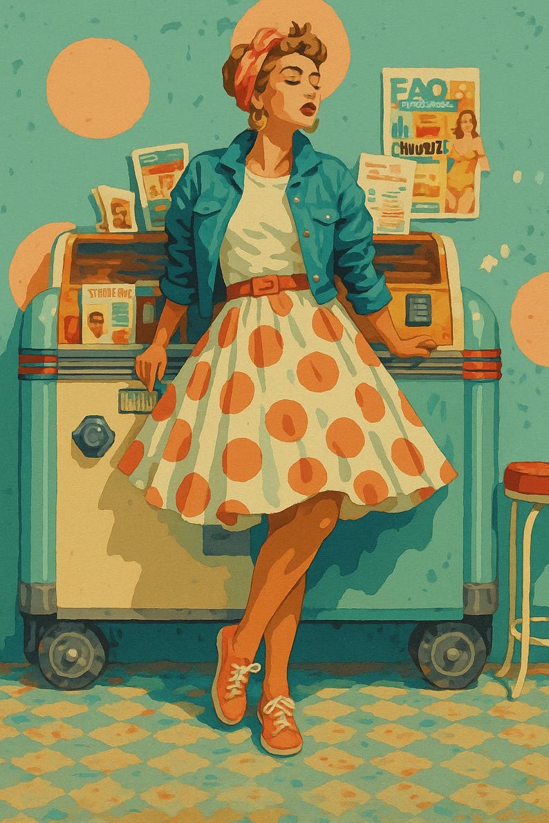Retro Girl Paint by Number Kit – 1950s Pop Art Woman With Jukebox ...