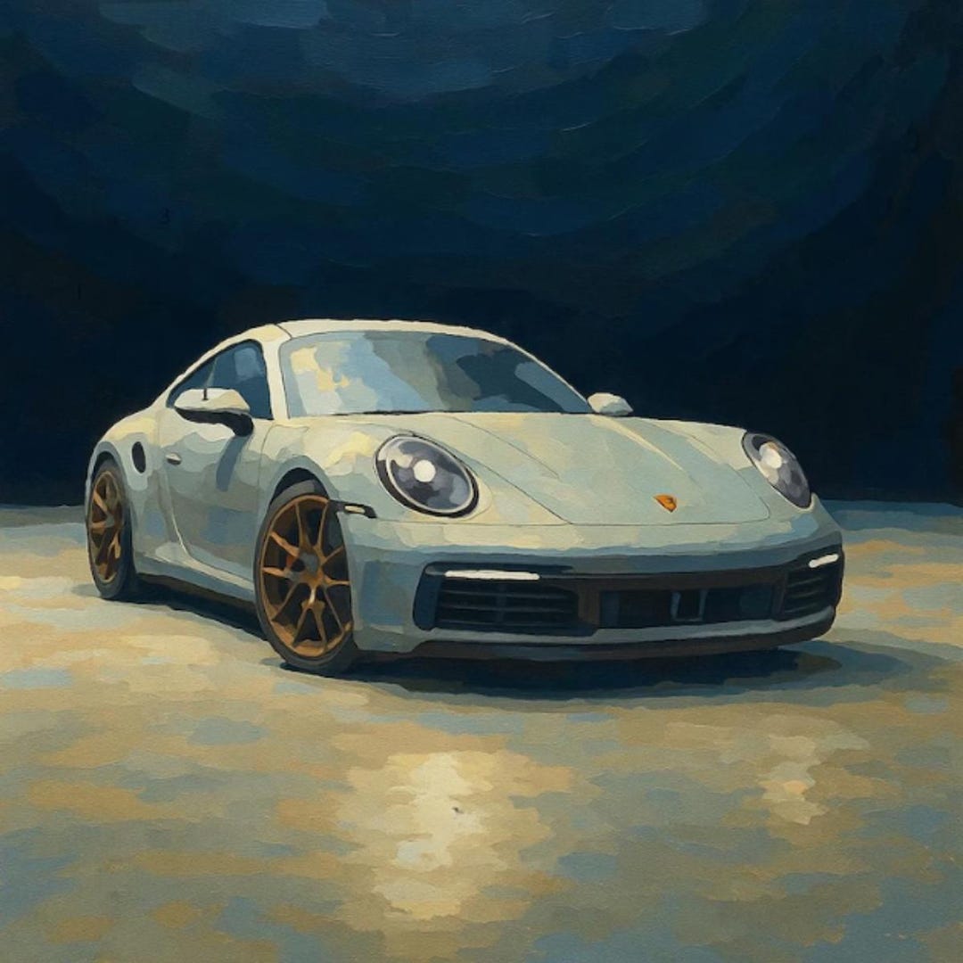Paint by Number Sports Car Kit – Porsche-inspired DIY Canvas Painting ...