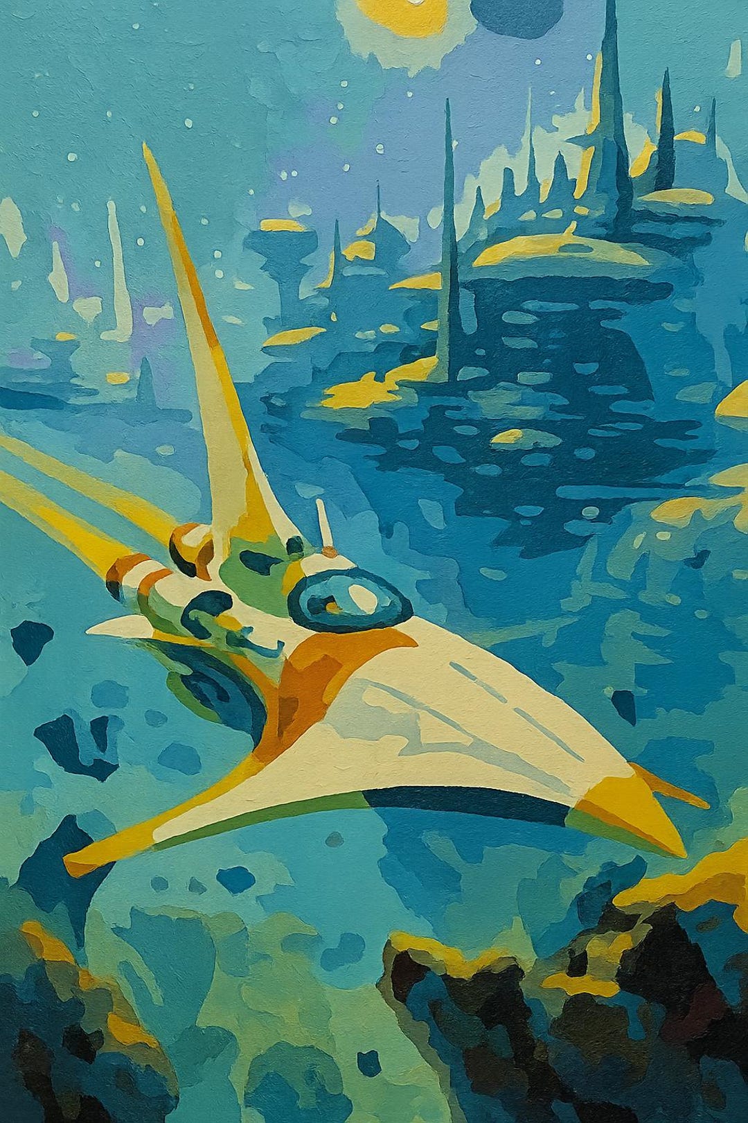 Retro Futuristic Spaceship Paint by Numbers Kit for Adults Sci Fi ...