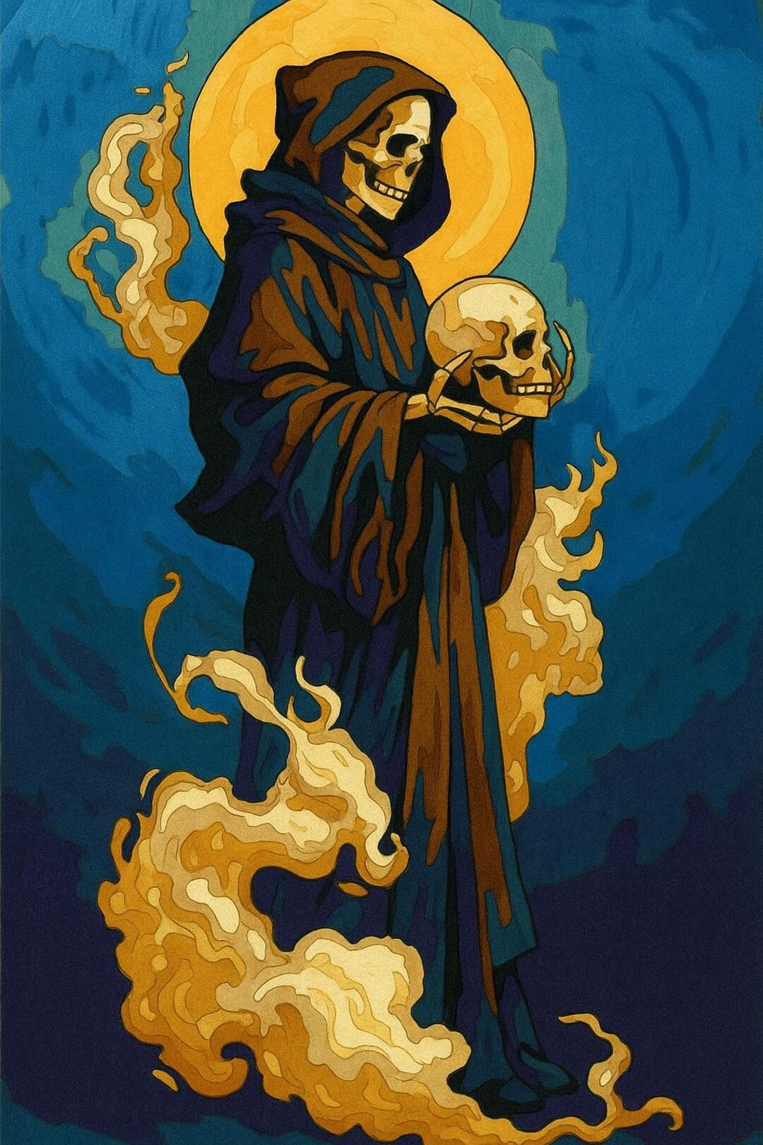 Gothic Grim Reaper Paint by Numbers Kit for Adults | DIY Skeleton Death ...