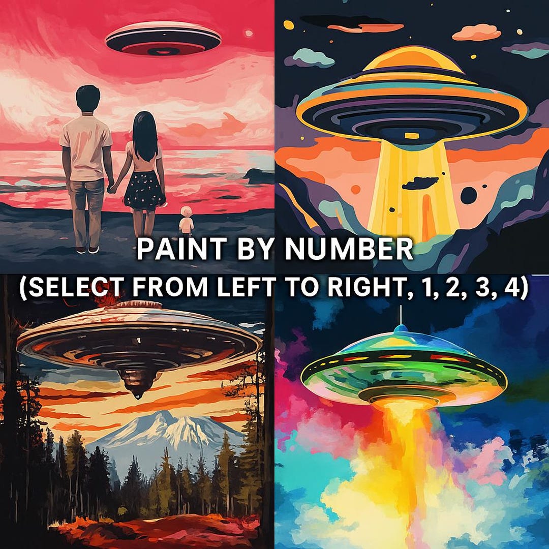 Paint by Number UFO – UFO in Outer Space – DIY Alien Art Kit - Etsy
