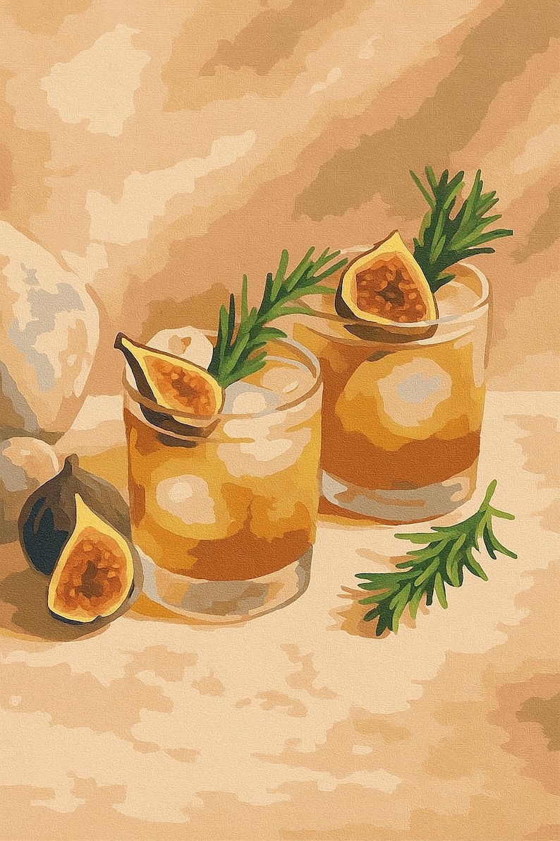 Fig Cocktail Paint by Numbers Kit – DIY Drink Painting Canvas - Etsy