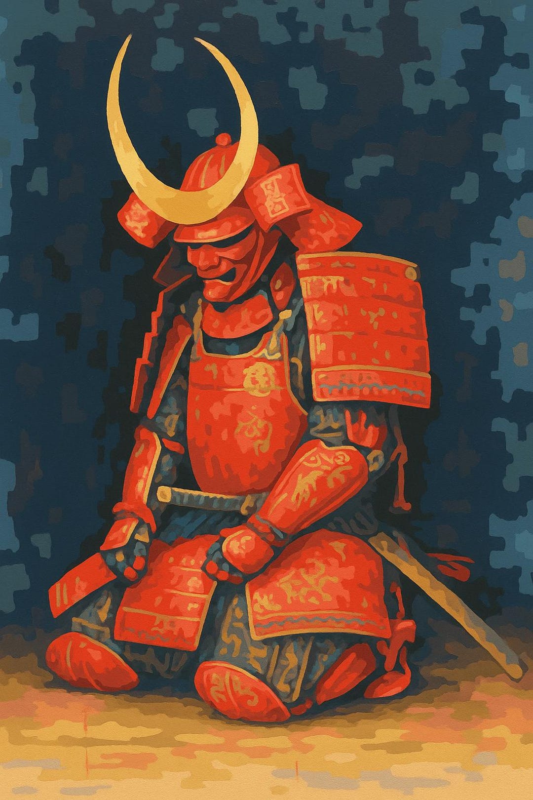 Paint by Number Samurai Warrior Kit – Japanese Bushido Armor Canvas Art ...