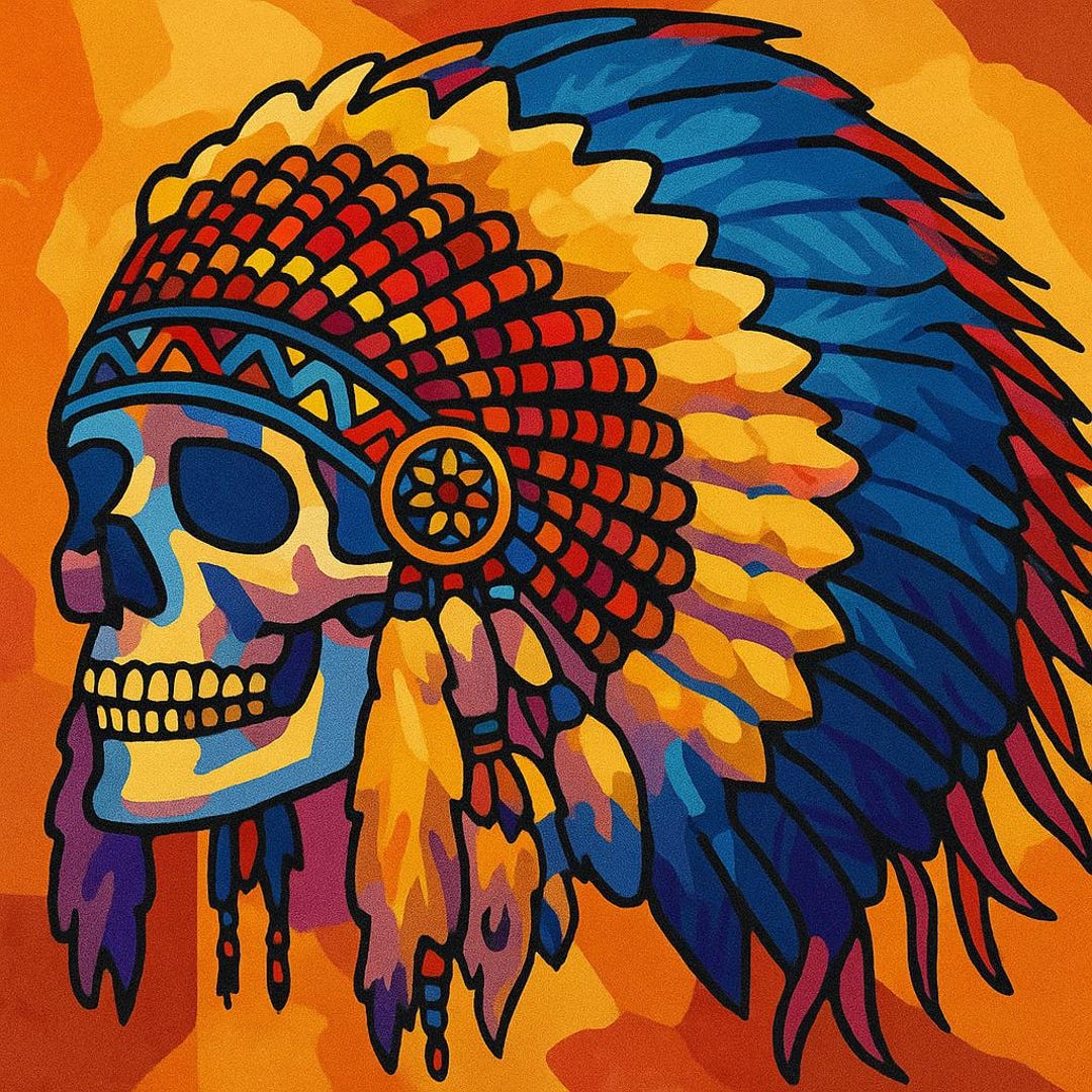Paint by Number Tribal Skull Headdress – Bold Pop Art DIY Kit - Etsy
