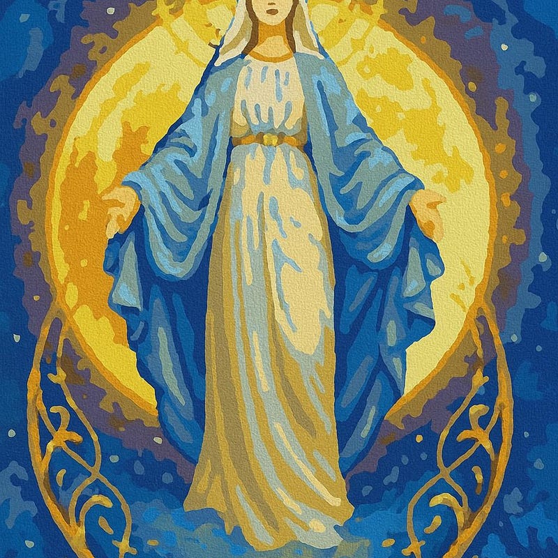 Virgin Mary Canvas Paint - Etsy