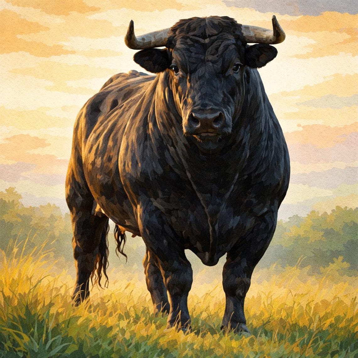 Majestic Black Bull Paint by Numbers – Powerful Wildlife Art ...