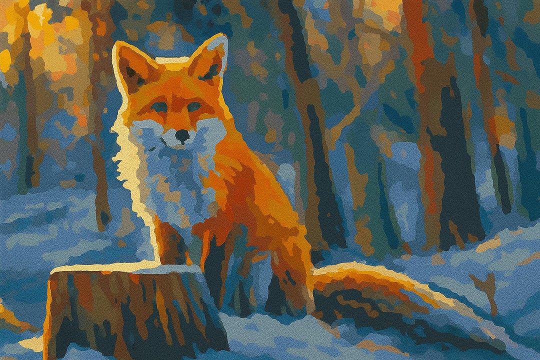 Fox Paint by Number Kit – Majestic Red Fox DIY Painting – Woodland ...