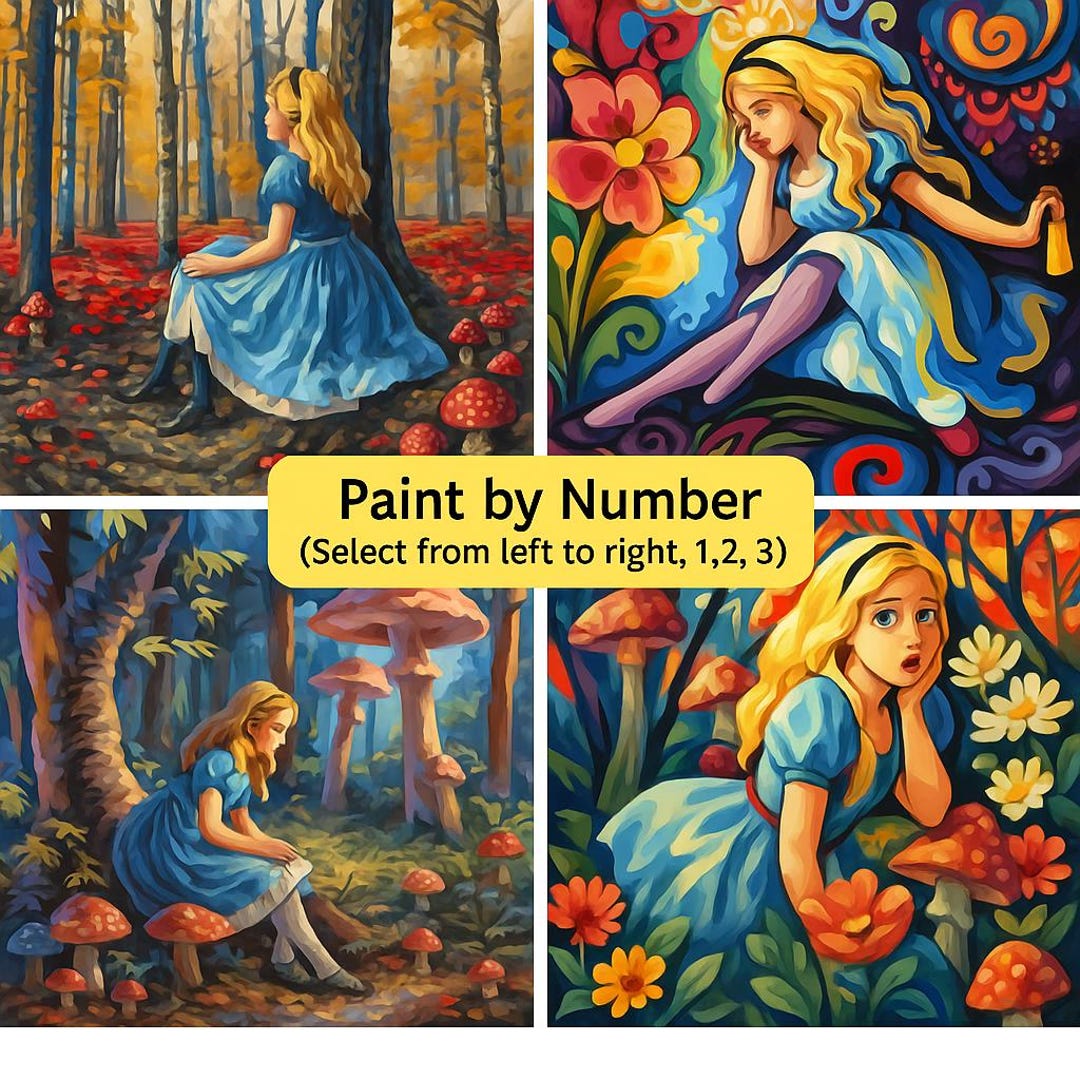 Paint by Number Alice in Wonderland – Fantasy Landscape Kit for Adults ...