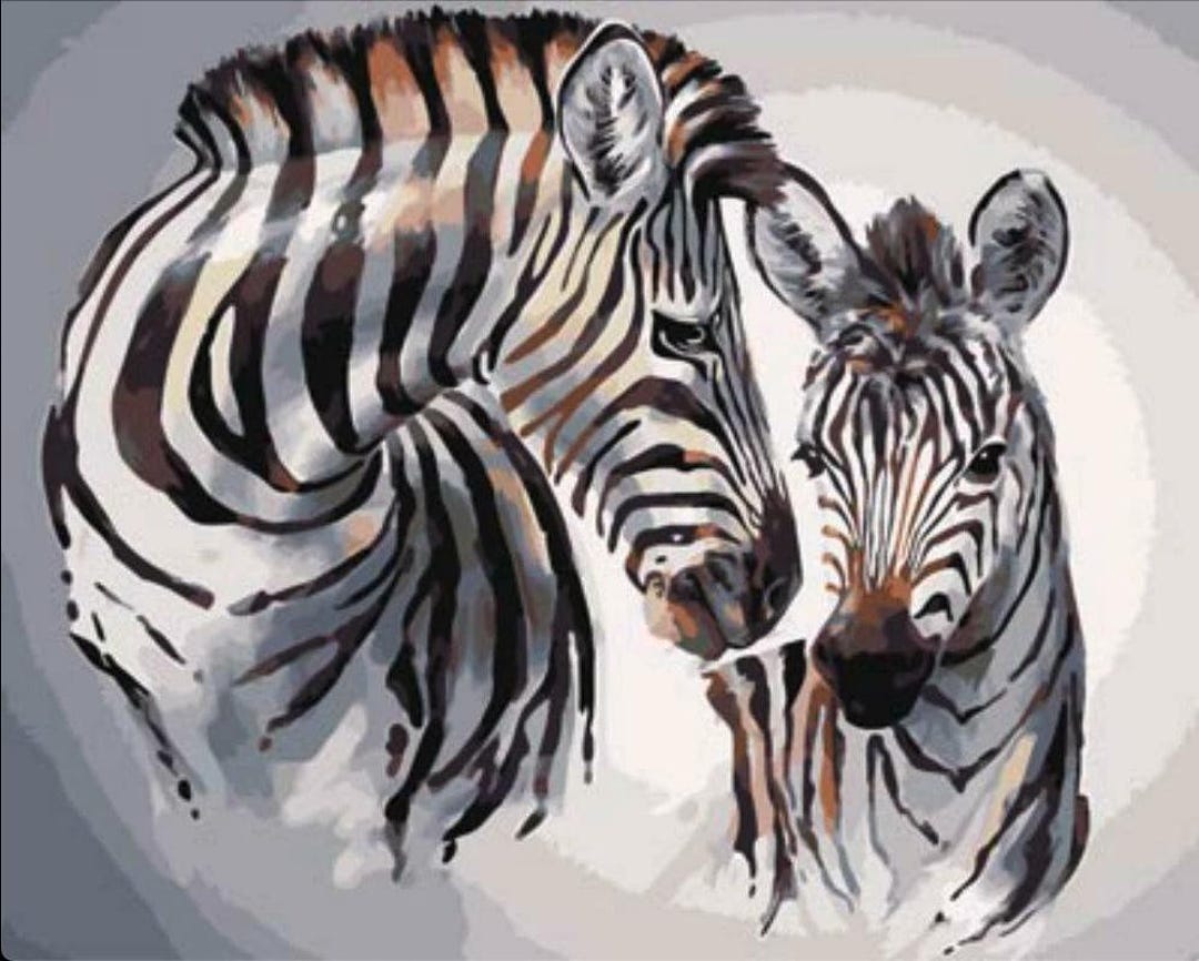Paint by Numbers for Adult Zebra Paint by Numbers for Adults With Frame ...