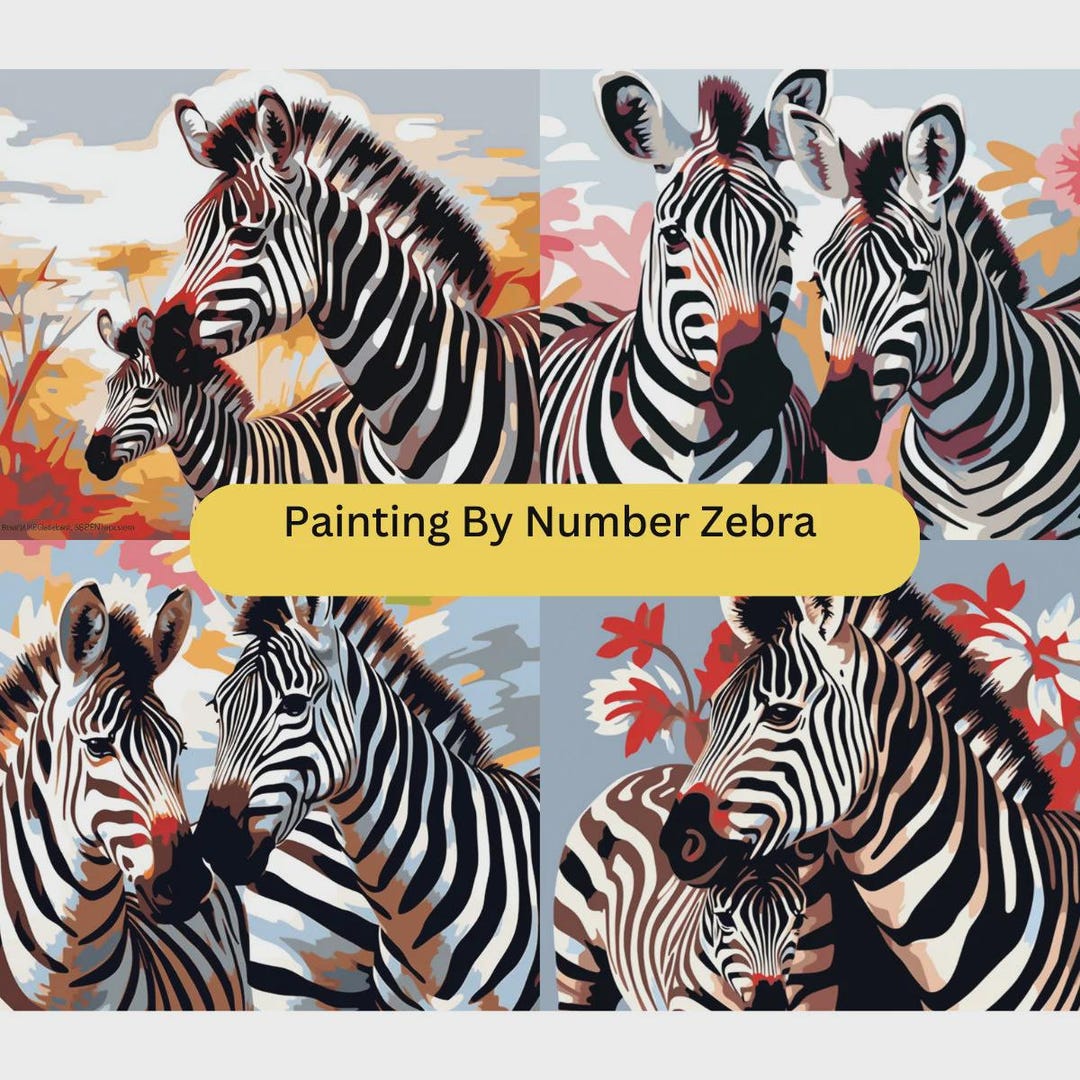 Paint by Number Kit Adult Zebra Paint by Numbers for Adults Kits ...