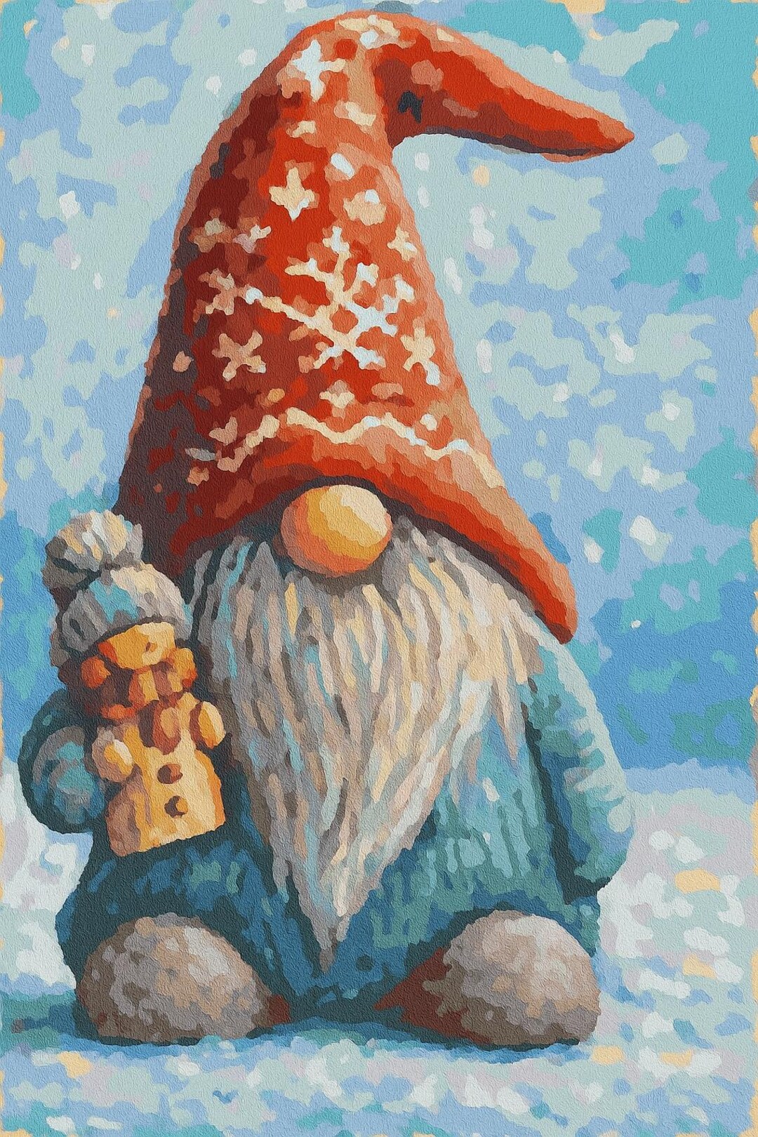 Paint by Number “festive Gnome” – Christmas Gnome Paint by Numbers Kit ...