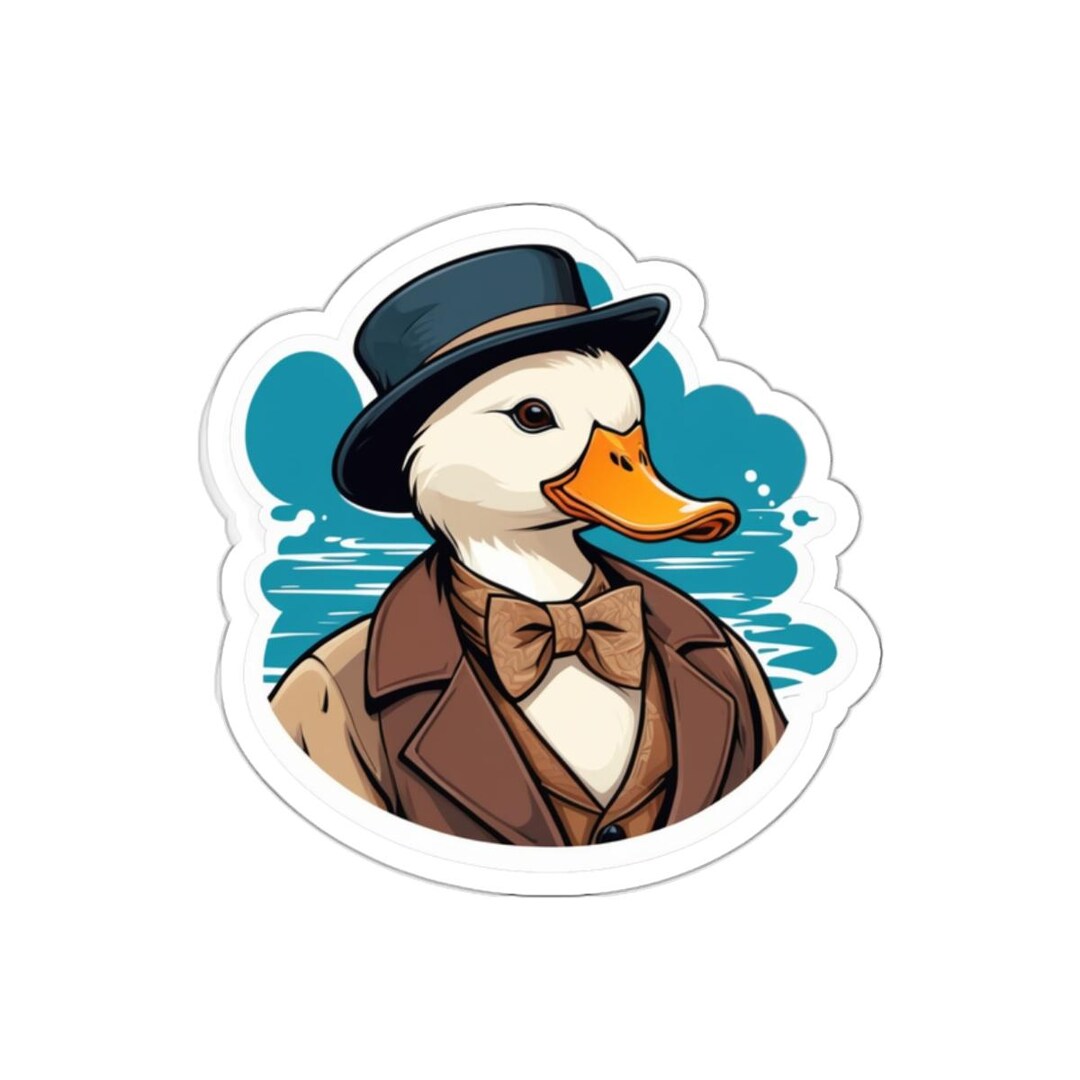 Dapper Duck Die-cut Stickers, Quirky Laptop Decals, Fun Gift for Animal ...