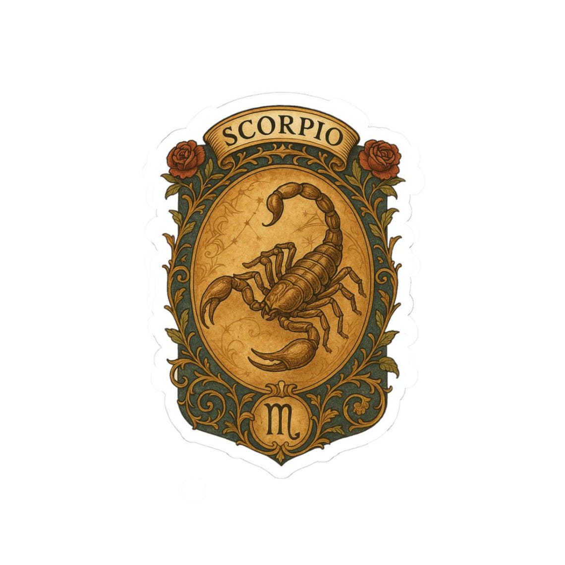 Scorpio Zodiac Kiss-cut Stickers, Vintage Style Decor, Astrology Gifts ...