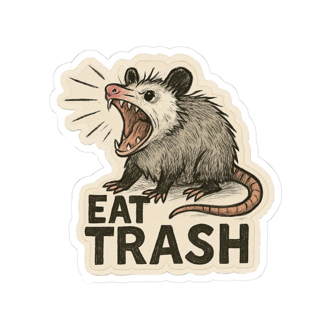 Funny Opossum Stickers | Eat Trash, Quirky Vinyl Decals for Laptops ...