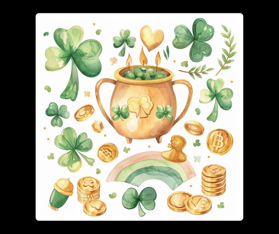 Lucky Rainbow Pot of Gold Printable Art + Bonus Sticker | St. Patrick’s ...