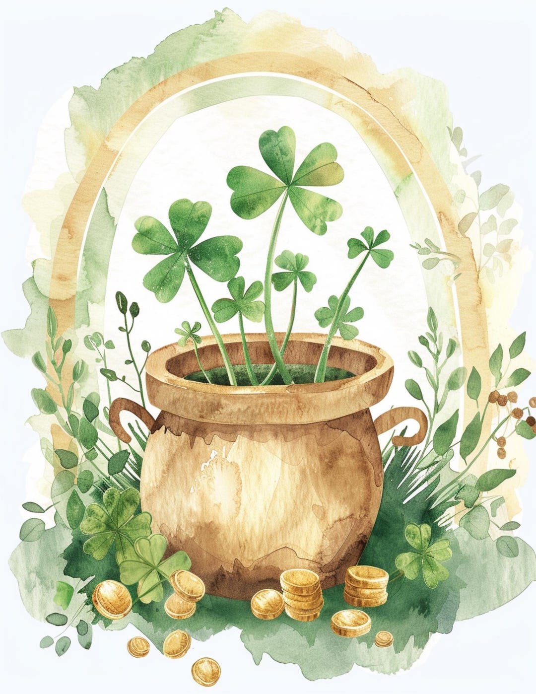 Lucky Rainbow Pot of Gold Printable Art + Bonus Sticker | St. Patrick’s ...