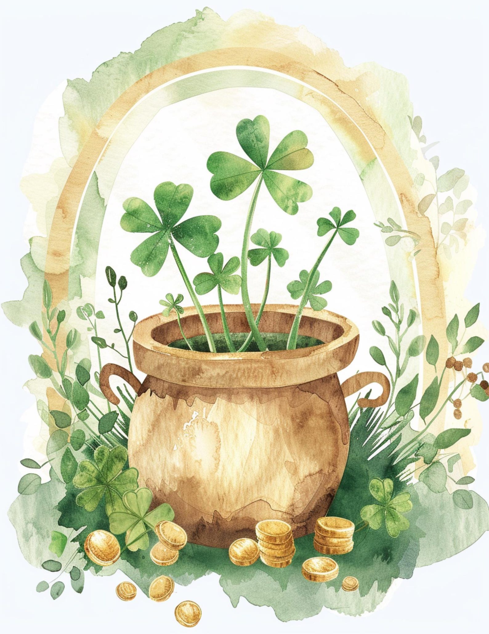 Lucky Rainbow Pot of Gold Printable Art + Bonus Sticker | St. Patrick’s ...