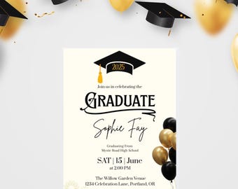 Editable Graduation Invitation Template – Class of 2025 – Instant ...