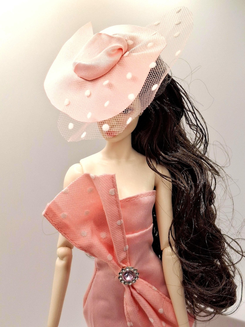 Fashion Doll Outfit - Pink or Red Gown & Fascinator Hat, 1/6 Scale - Etsy