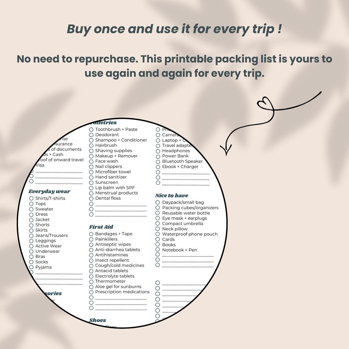 Packing List, Printable Travel Checklist PDF, Travel Planner, Packing ...