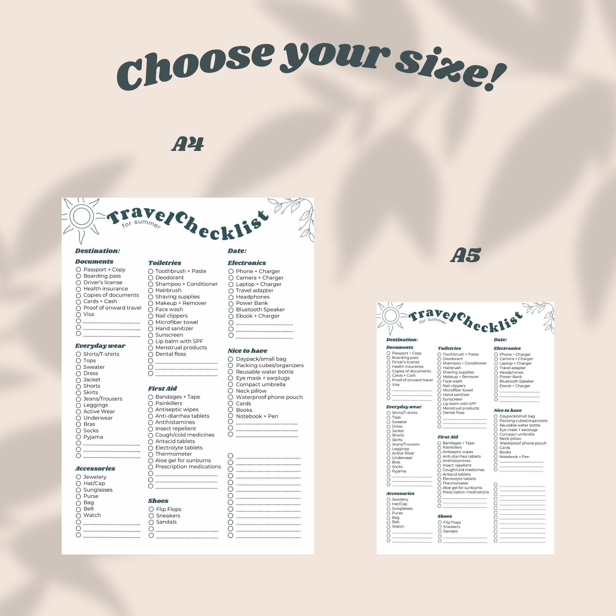 Packing List, Printable Travel Checklist PDF, Travel Planner, Packing ...