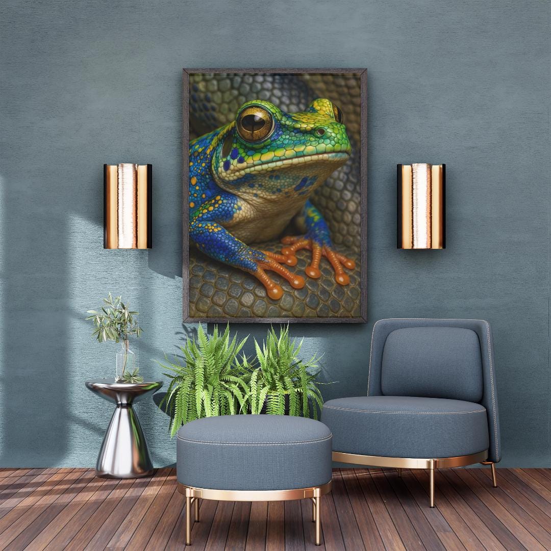 Vibrant Frog Wall Art Printable | Colorful Tree Frog Digital Download ...