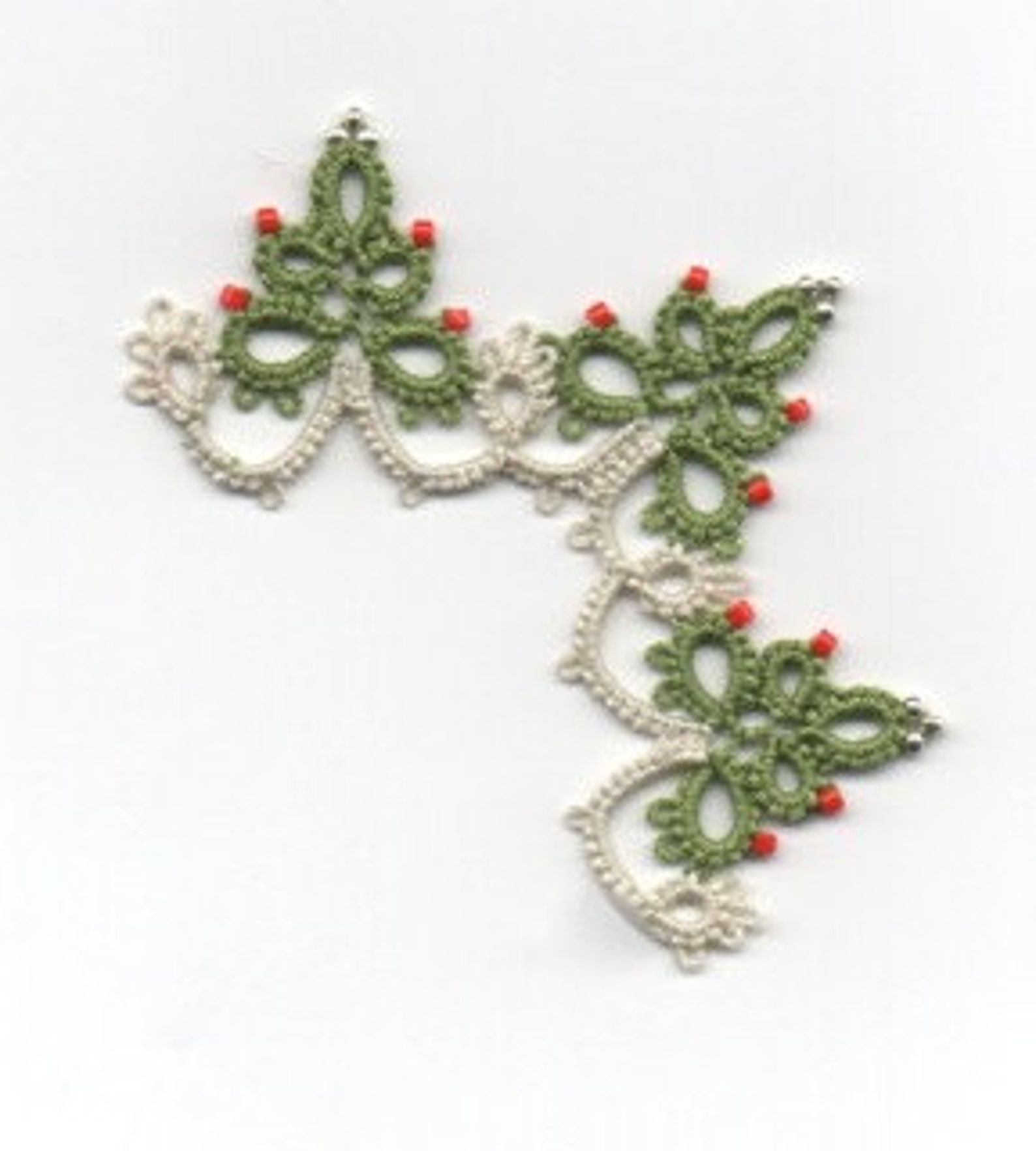 Christmas Tree Edging With Corner TATTING PATTERN - Etsy