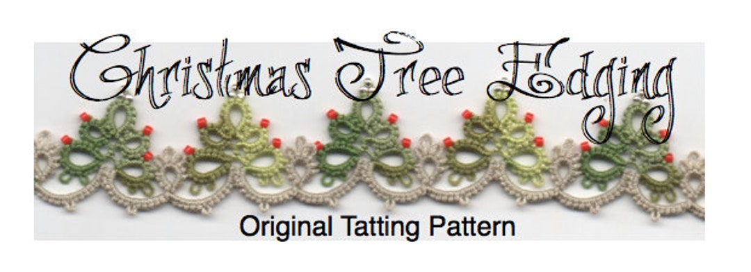 Christmas Tree Edging With Corner - TATTING PATTERN - Etsy