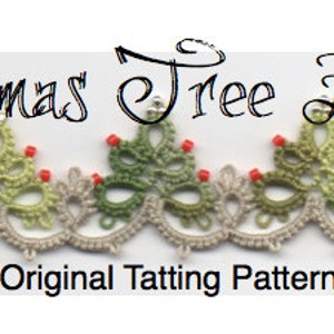 Christmas Tree Edging With Corner TATTING PATTERN - Etsy