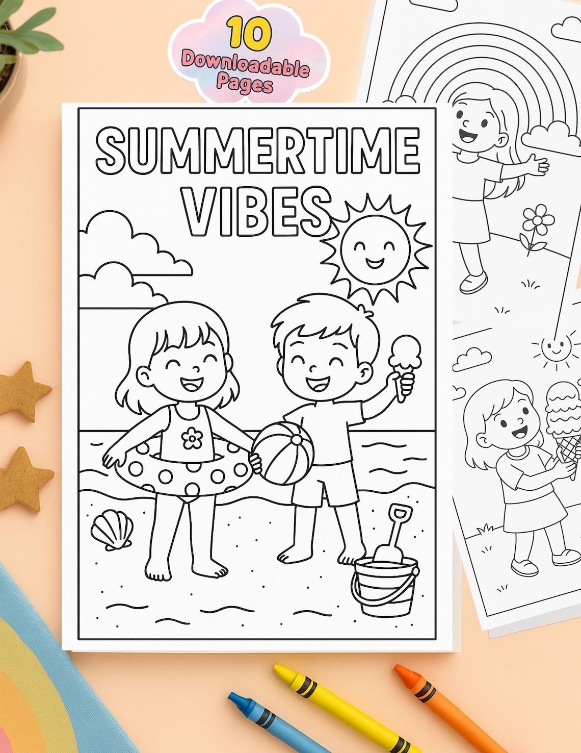 Kids Summer Coloring Pages, 10 Fun Printable Summer Coloring Pages ...