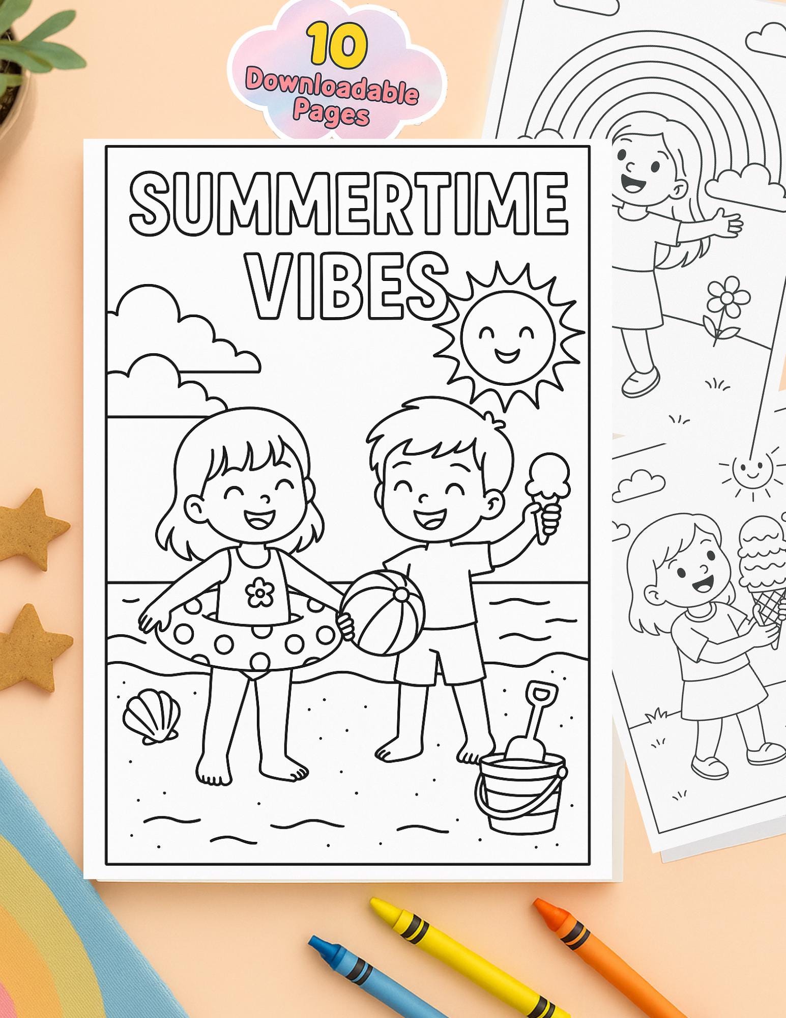 Kids Summer Coloring Pages, 10 Fun Printable Summer Coloring Pages ...