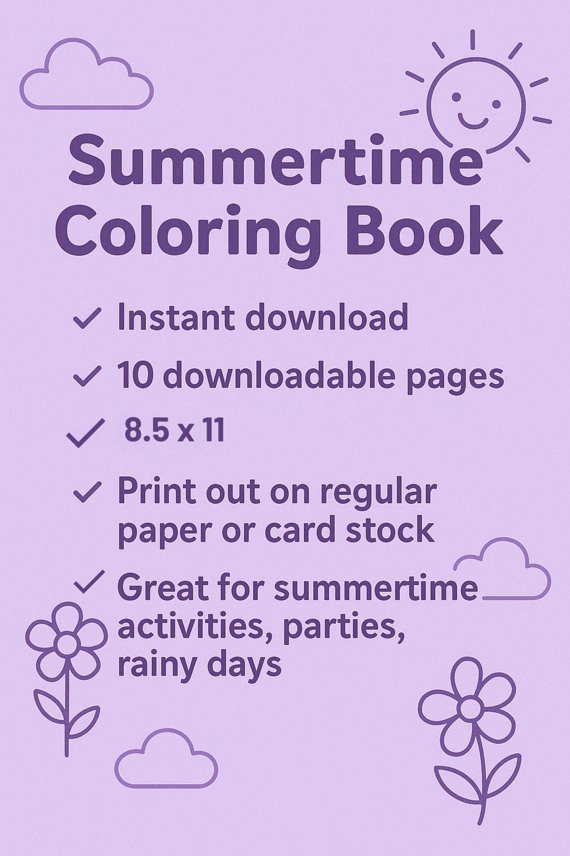 Kids Summer Coloring Pages, 10 Fun Printable Summer Coloring Pages ...
