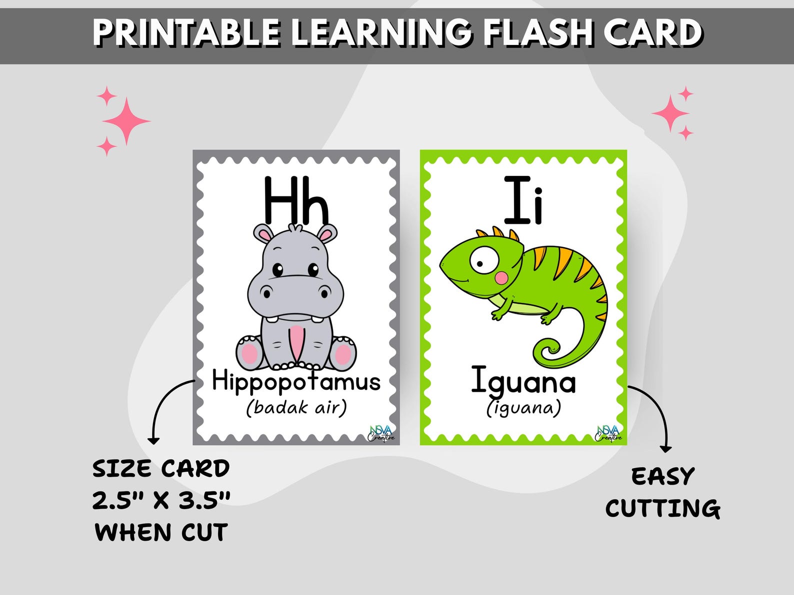 Printable Animal Alphabet Flash Cards | ABC Learning Cards for Kids ...