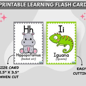 Printable Animal Alphabet Flash Cards | ABC Learning Cards for Kids ...