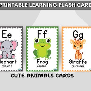 Printable Animal Alphabet Flash Cards | ABC Learning Cards for Kids ...