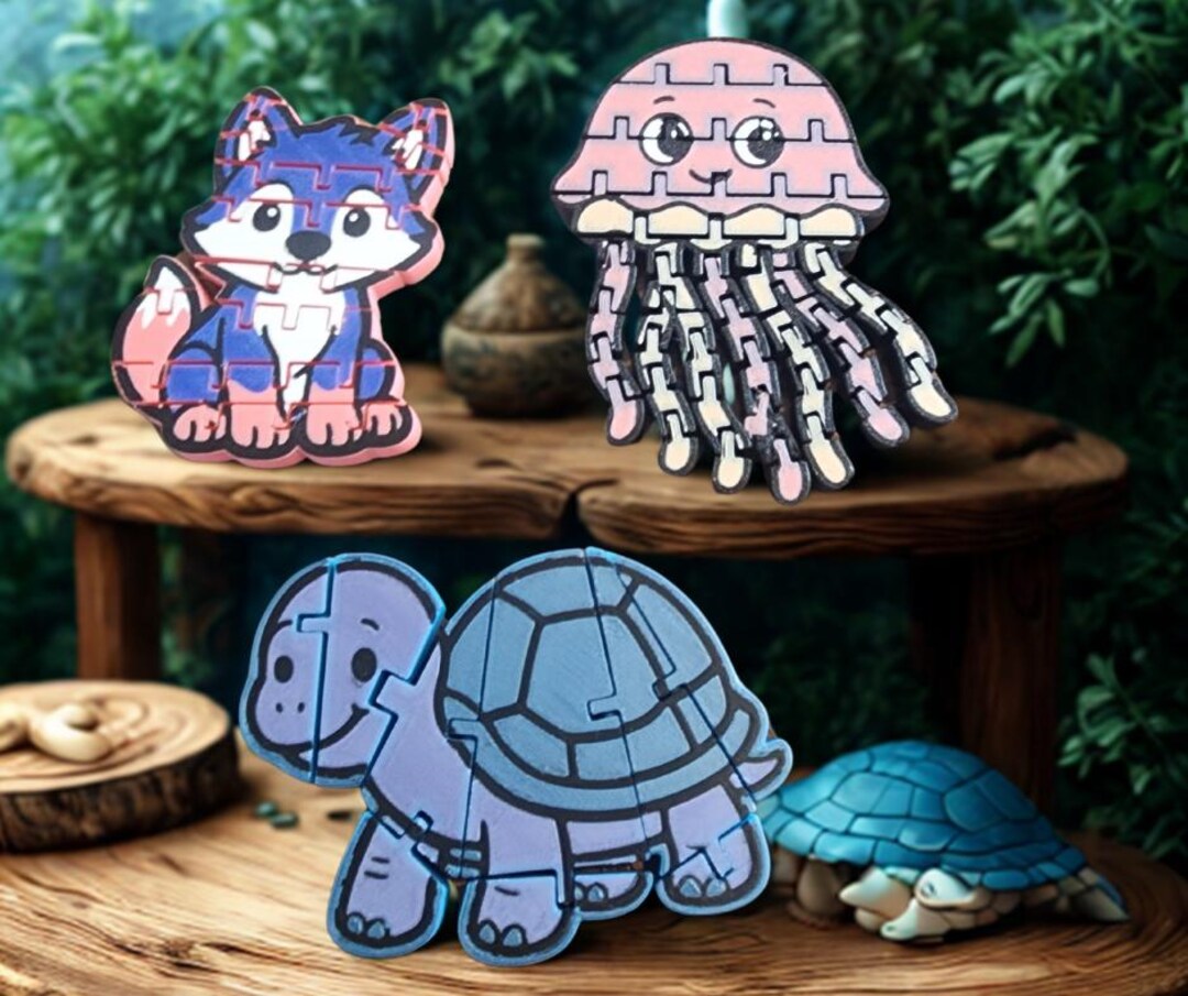 Articulating Animal Pals- 3D Printed Puzzle Critters - Etsy