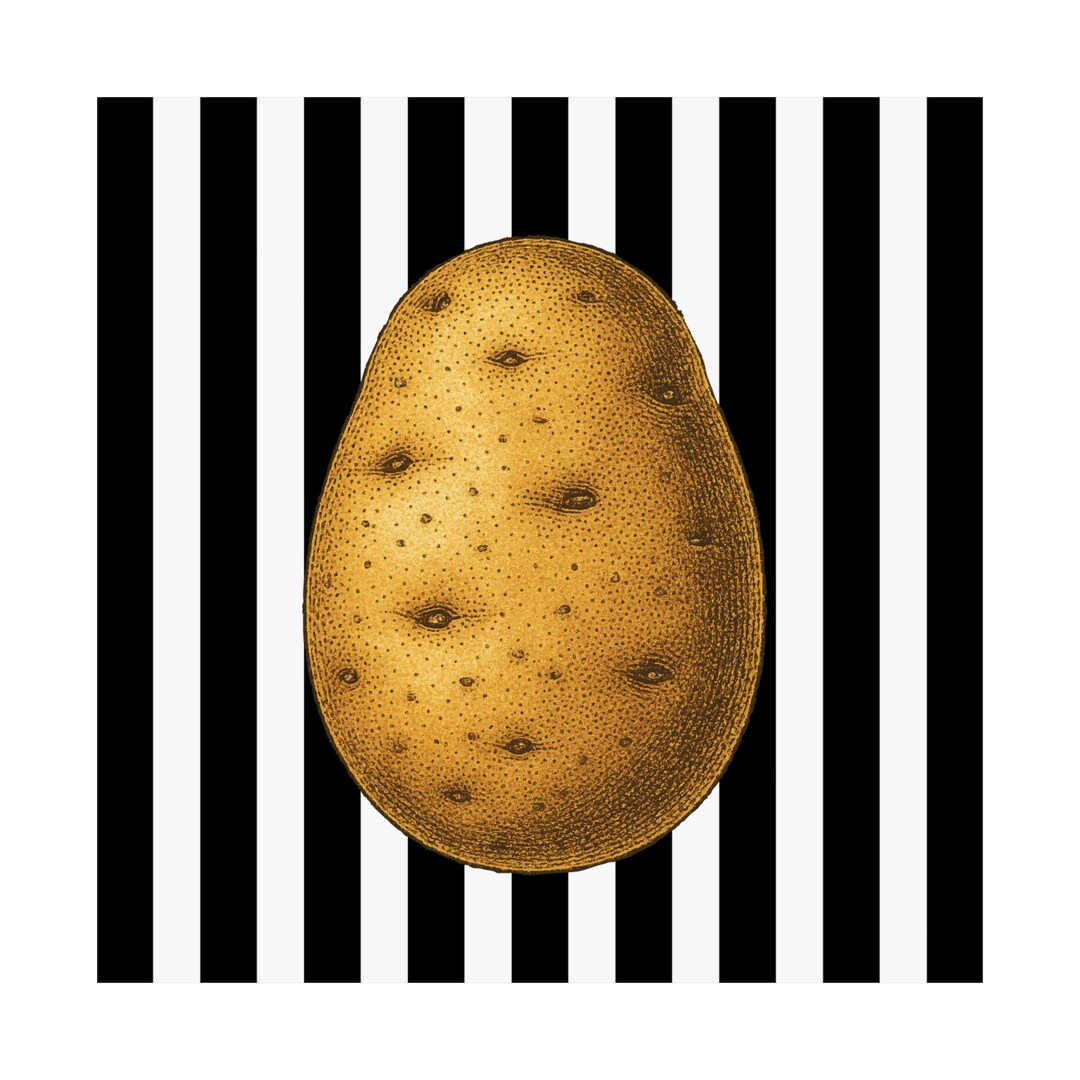 Satin Poster, Modern Potato Art Print, Retro Botanical Wall Decor ...