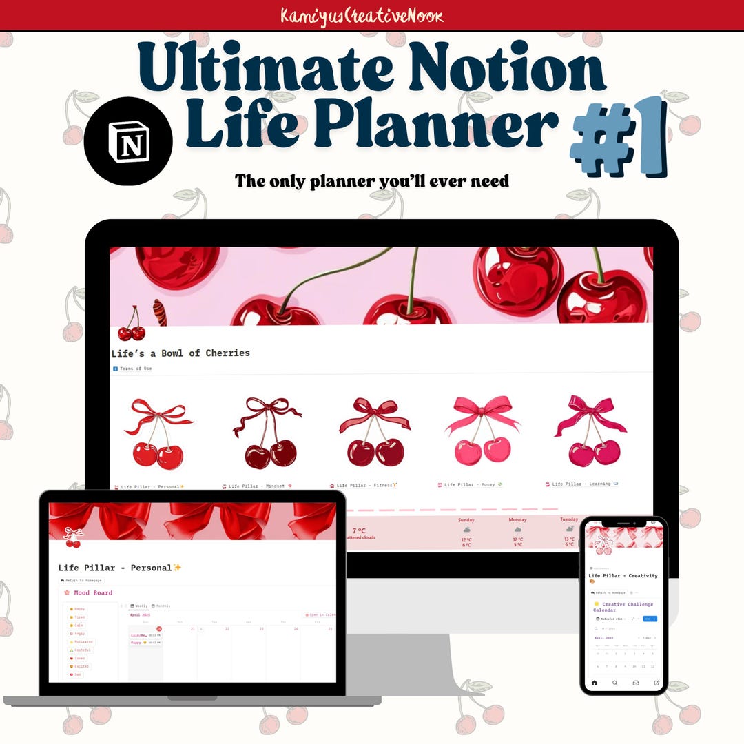 The Ultimate Notion Planner, Template, Notion Life Planner, Aesthetic ...