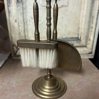 Two Piece Set of Antique Brass Mb&co Butler Table Dust Pans, Crumber ...