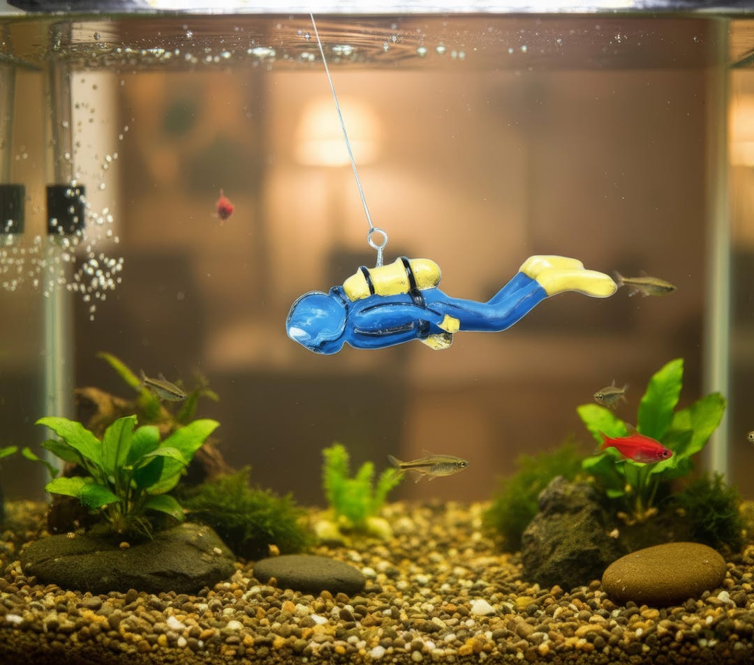 Miniature Aquarium Diver: Fish Tank Resin Decoration - Etsy